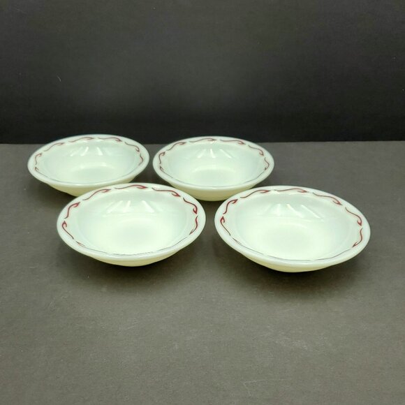 Pyrex | Dining | Pyrex Double Tough Ruby Scroll Maroon Hook Dessert ...